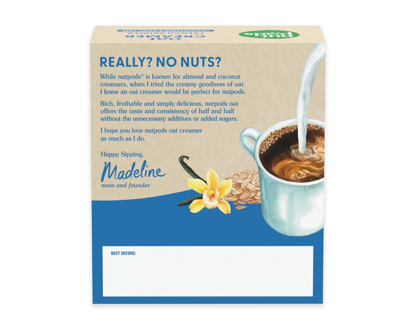 nutpods Oat French Vanilla unsweetened dairy free coffee creamer Keto ...