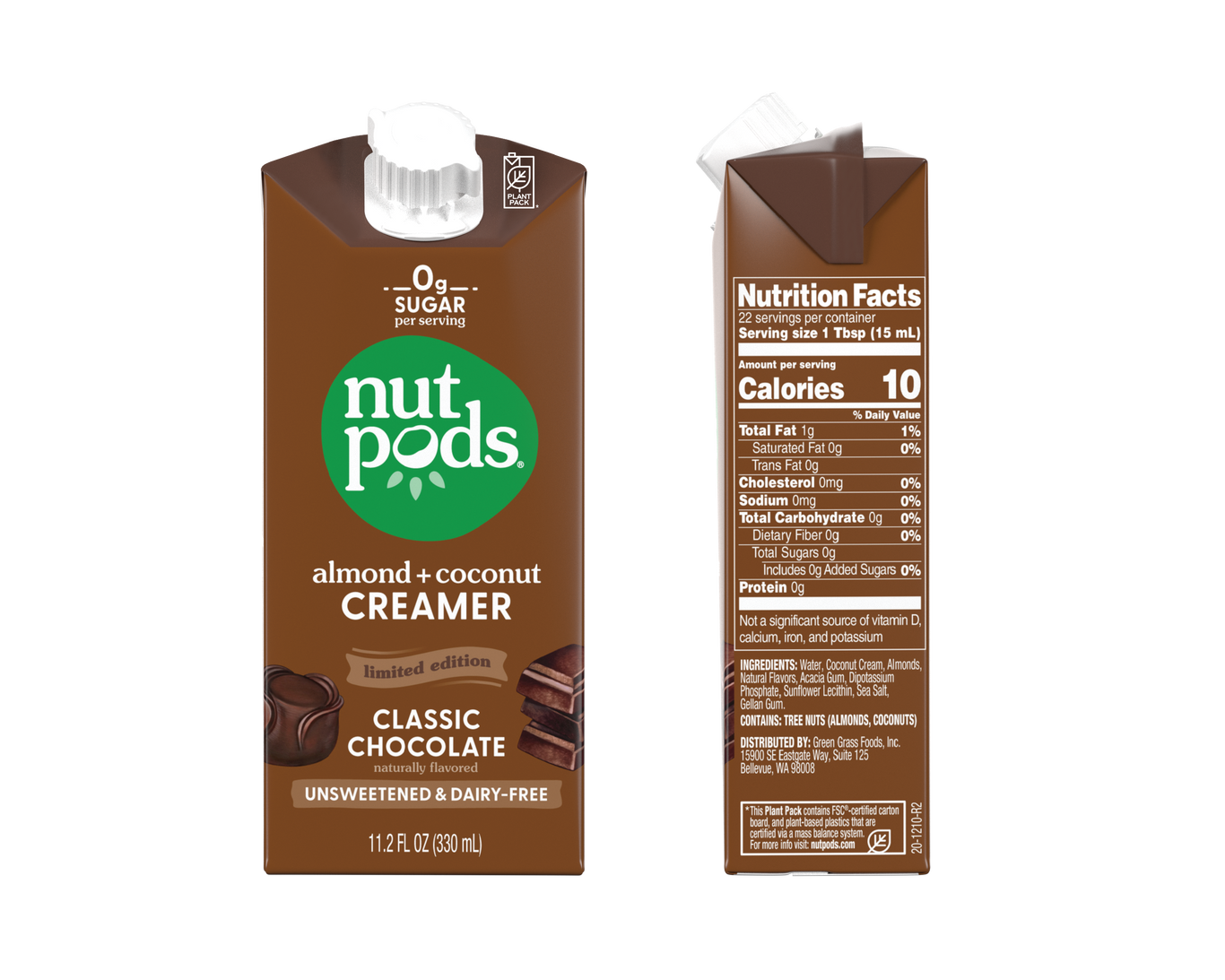 nutpods Classic Chocolate unsweetened dairy free coffee creamer Whole30 ...